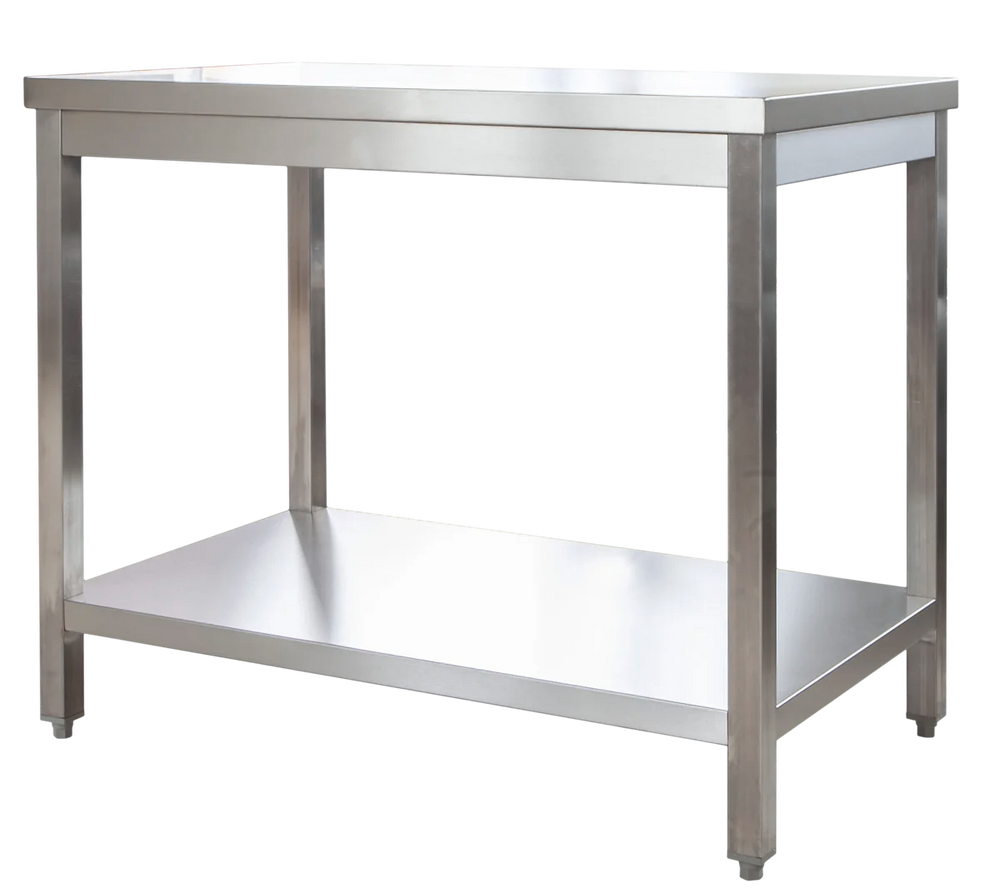 Table de travail professionnelle en inox 2000 x 600 mm - avec tablette