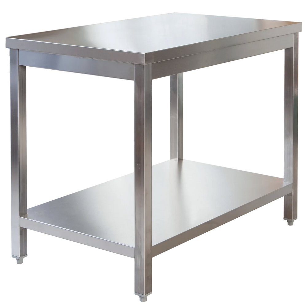 Table de travail professionnelle en inox 2000 x 600 mm - avec tablette