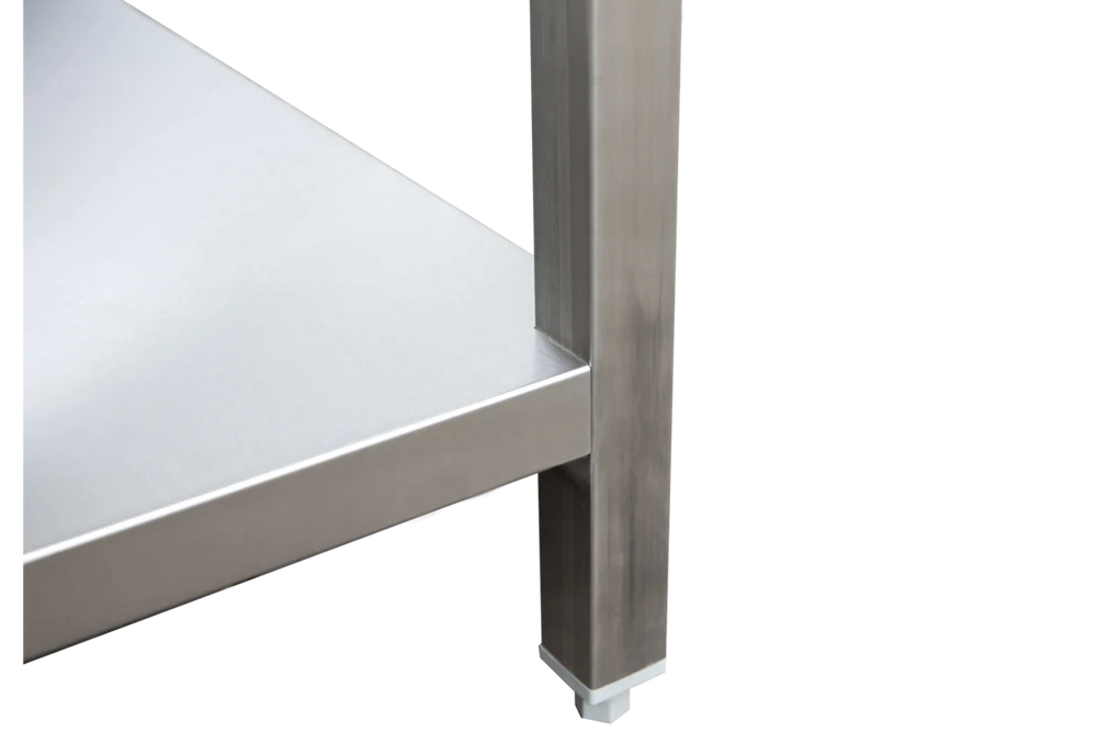 Table de travail professionnelle en inox 2000 x 600 mm - avec tablette